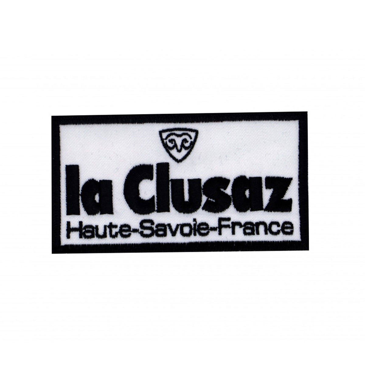 Écusson thermocollant La Clusaz Rectangle Fond Blanc